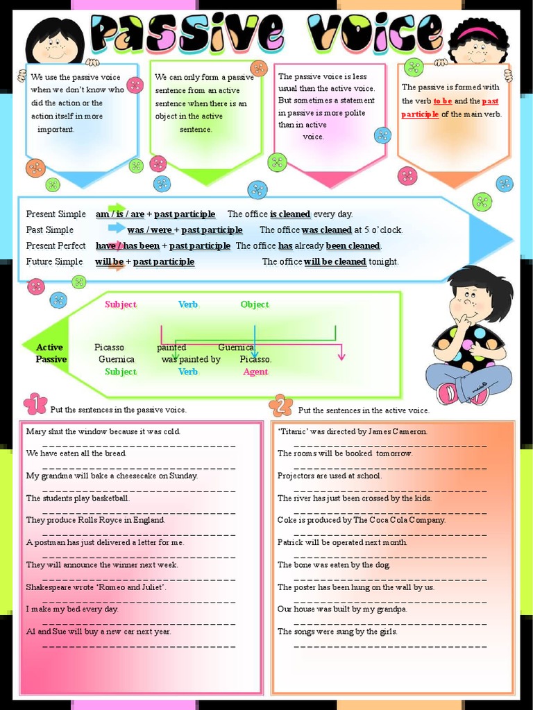 Passive Voice 6 Tasks Fun Activities Games Grammar Drills Grammar ...