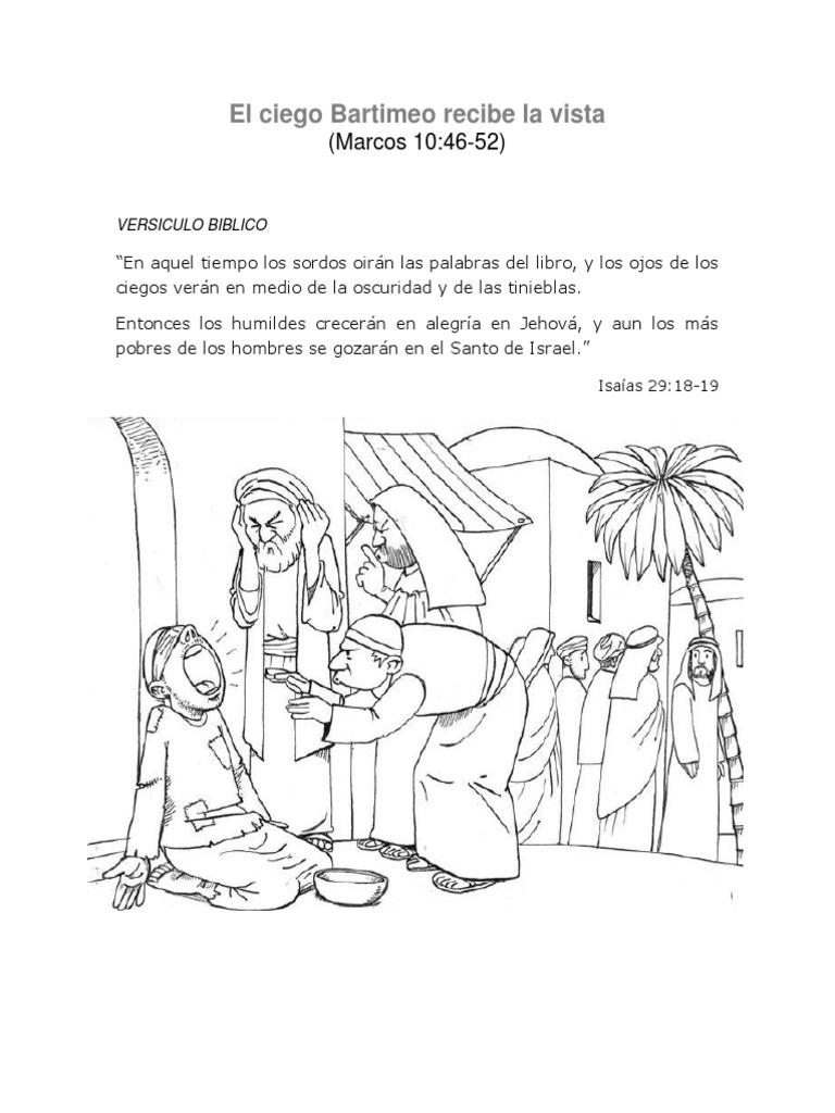 Actividades sobre Bartimeo para niños | PDF