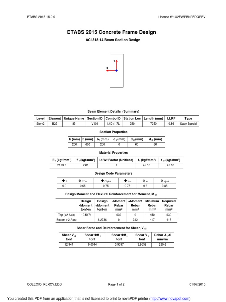ETABS 2015 15.2.0-Design Details3 | Download Free PDF | Beam (Structure) | Classical Mechanics