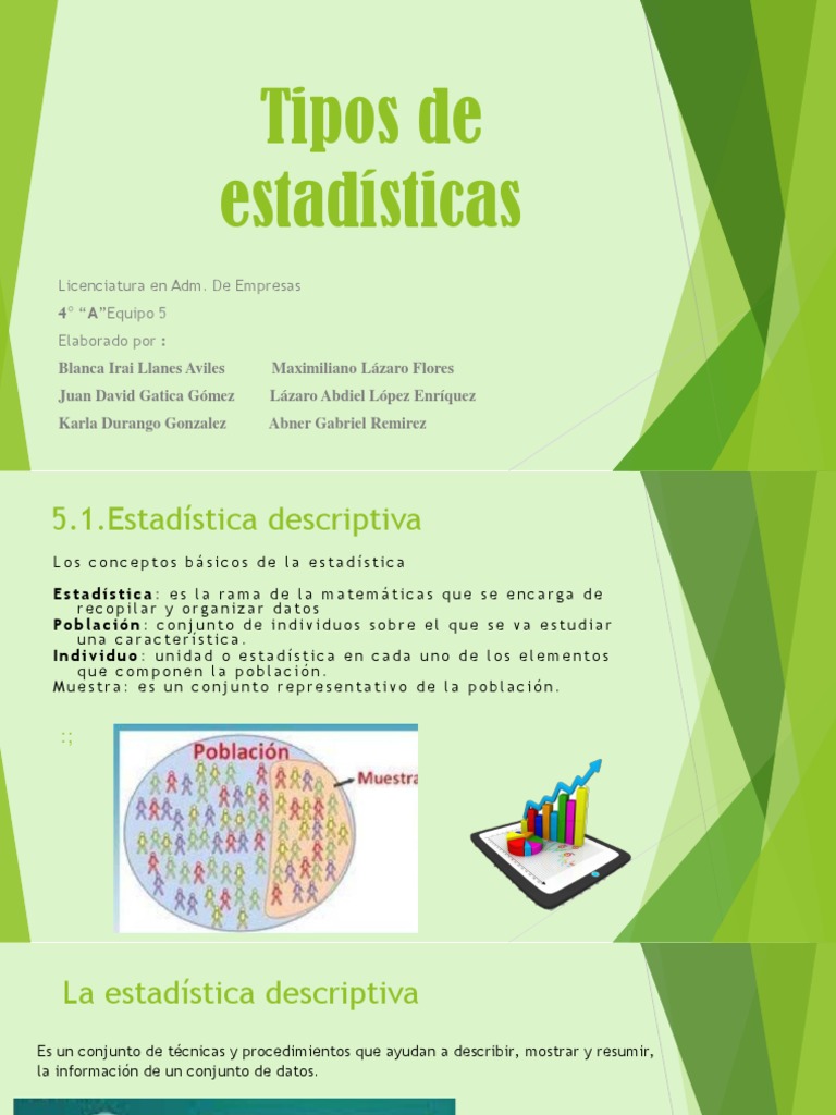 Tipos de Estadísticas... | PDF | Muestreo (Estadísticas) | Media