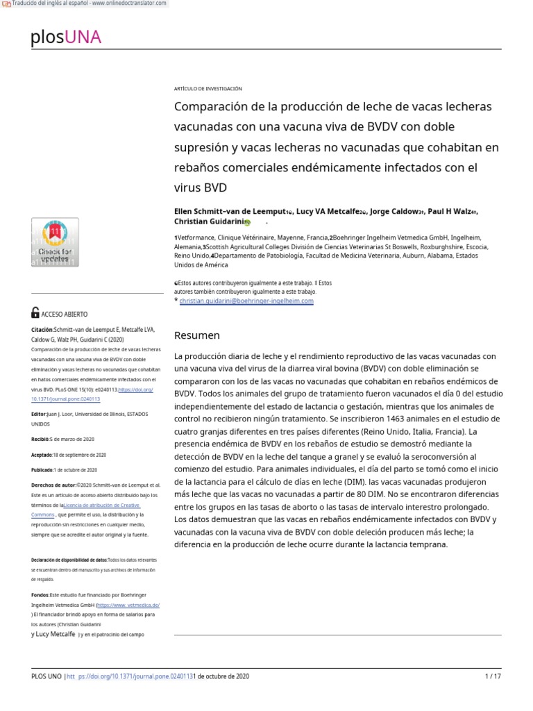 Producción de Leche - BOVELA - En.es | PDF | Sistema inmune | Infección