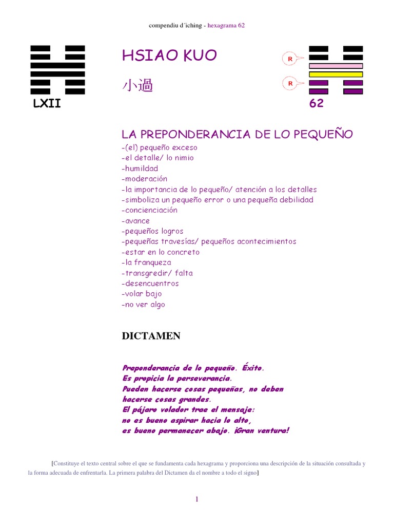 Hexagram A 62 | PDF | Yin y yang