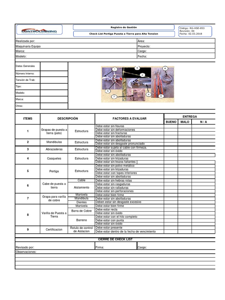 Check List Puesta A Tierra | PDF | Ingeniería de Edificación