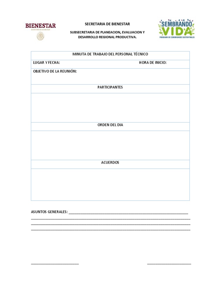 Minuta de Trabajo | PDF