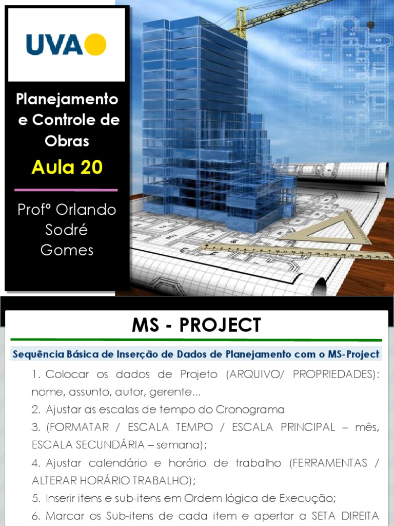 PlanejContObras - UVA - Aula 20-1 | PDF