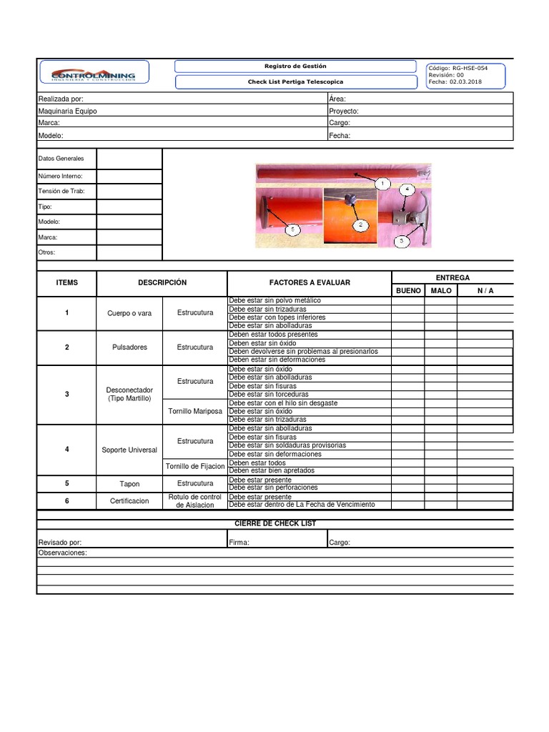 Check List Pertiga | Descargar gratis PDF | Ingeniería mecánica ...