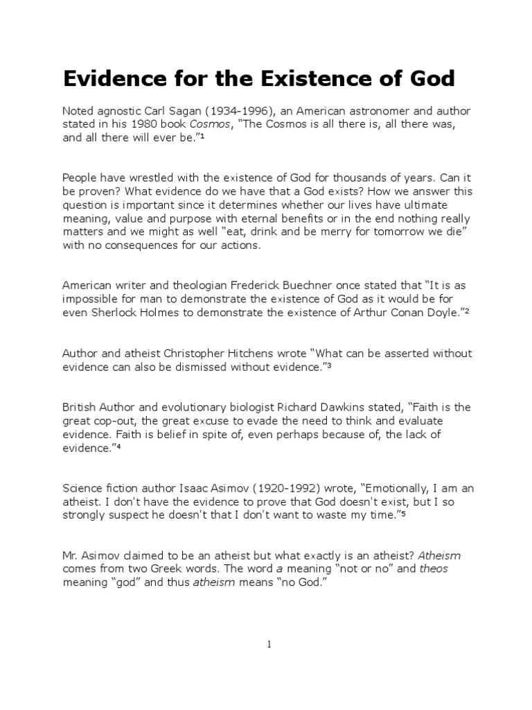 Evidence For The Existence of God | PDF | Agnosticism | Dna