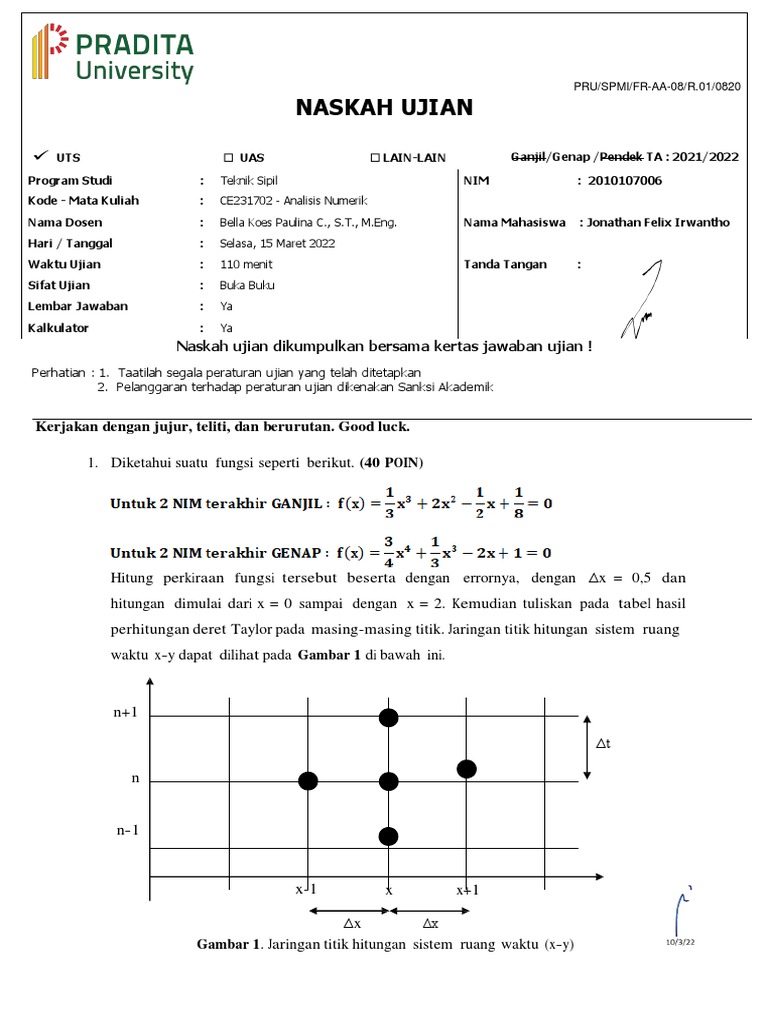 Jonathan - 2010107006 - UTS ANUM | PDF