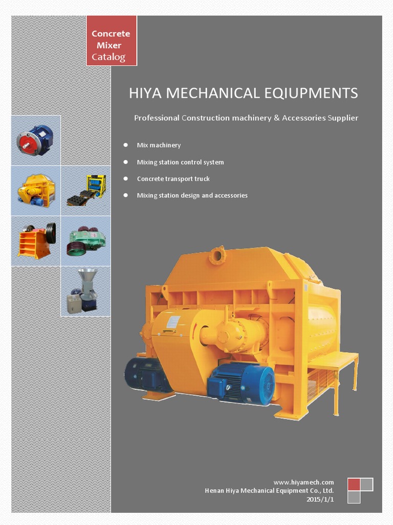 Concrete Mixer Catalog | PDF | Concrete | Mechanical Engineering