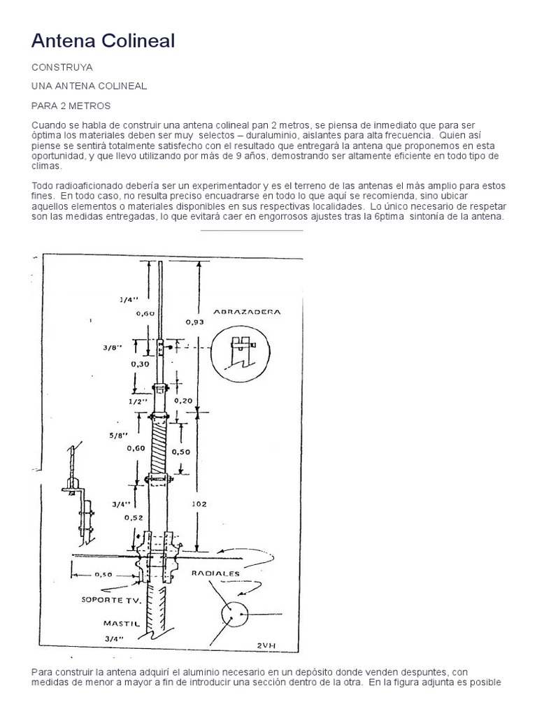 Antena Colineal 2 MTS | PDF | Antena (Radio) | Electrónica