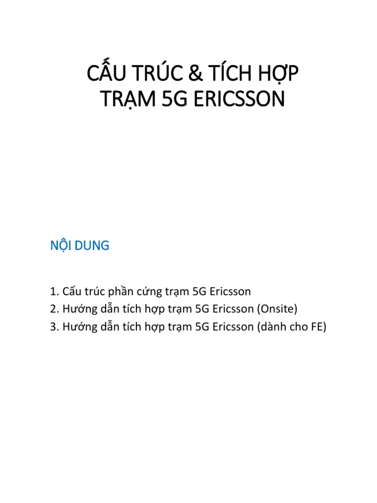 Cau Truc Va Tich Hop Tram 5G Ericsson | PDF