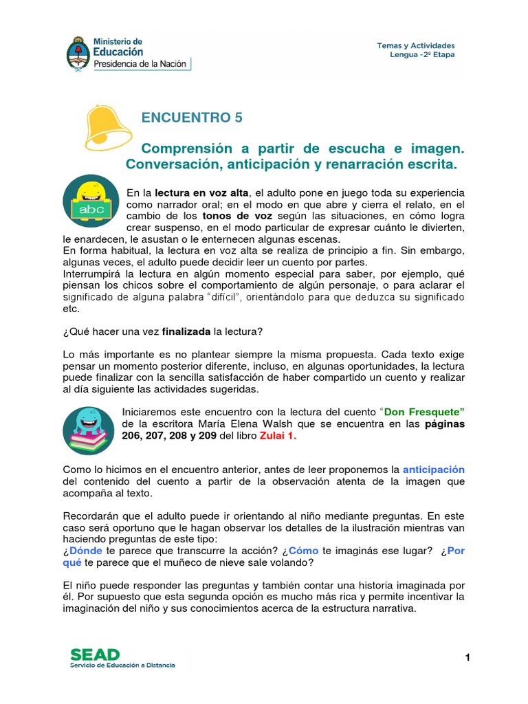 Encuentro 5: Comprensión A Partir de Escucha e Imagen. Conversación ...