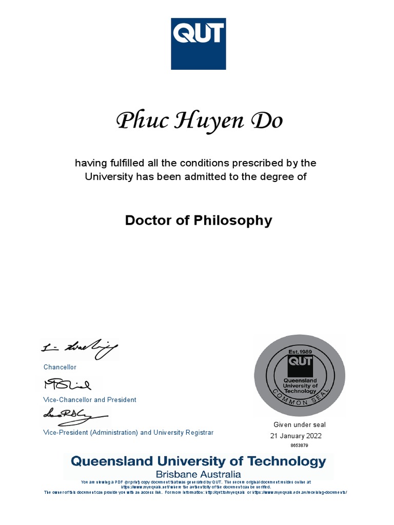 1 Phd Degree And Transcript Pdf Postgraduate Education Academic