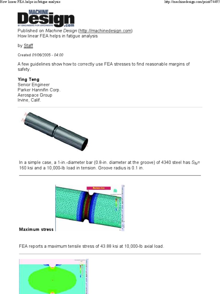 How Linear FEA Helps in Fatigue | PDF | Fatigue (Material) | Stress ...