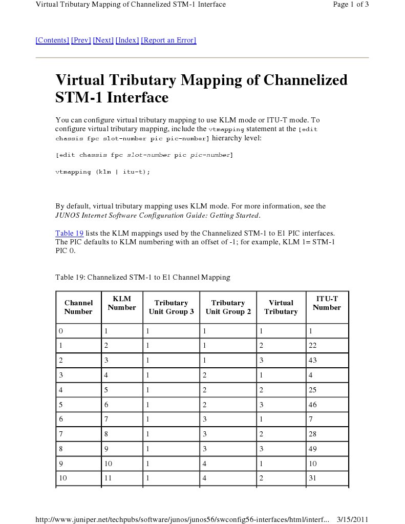 Mapping of STM-1 Interface | PDF