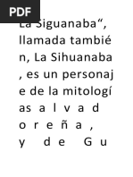 La Leyenda de La Siguanaba | PDF | Libros para adolescentes