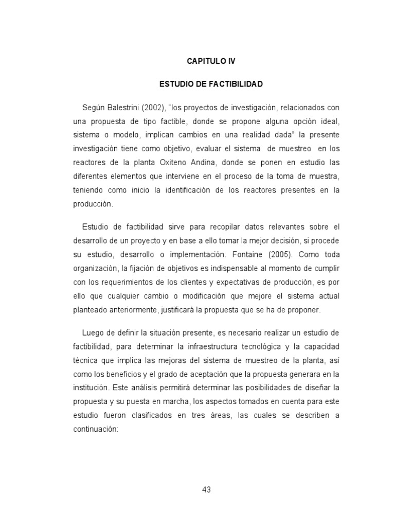 Estudio de Factibilidad IV Capitulo | PDF
