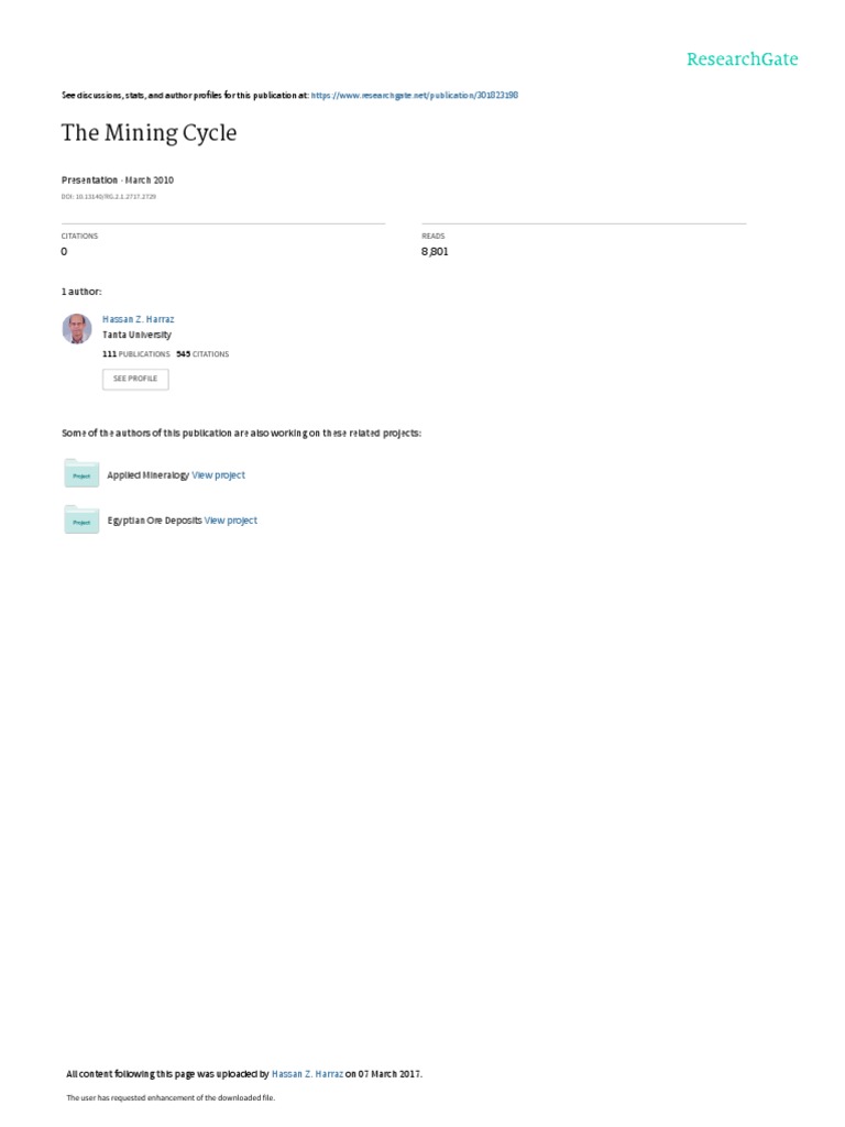 The Mining Cycle | Download Free PDF | Life Cycle Assessment | Materials