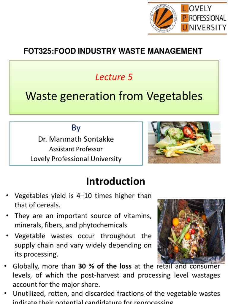 Waste Generation From Vegetables | PDF | Vegetables | Chili Pepper