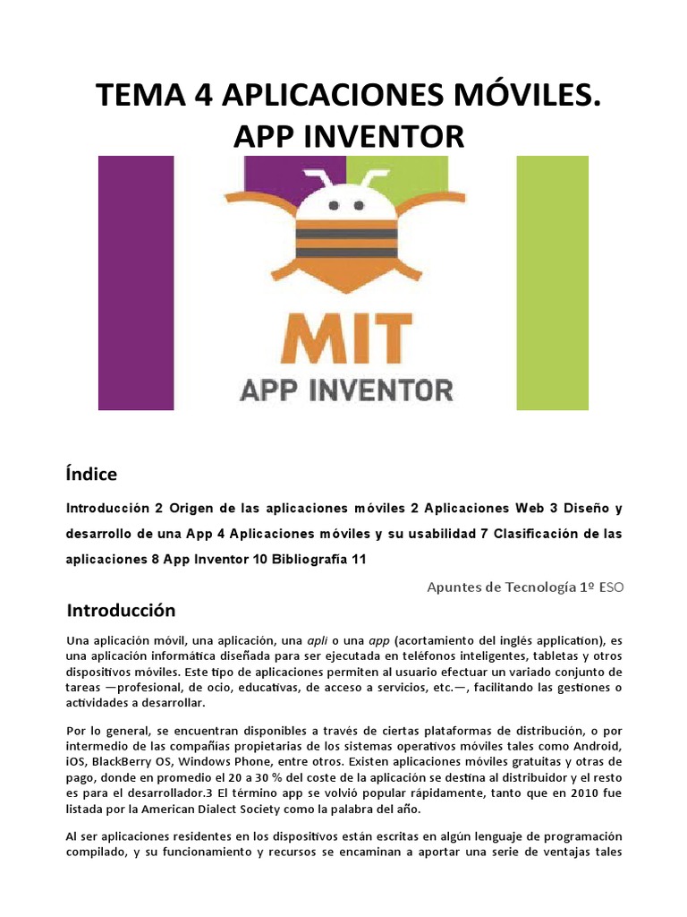 Tema 4 Aplicaciones Móviles Appinventor | PDF | Aplicación movil ...