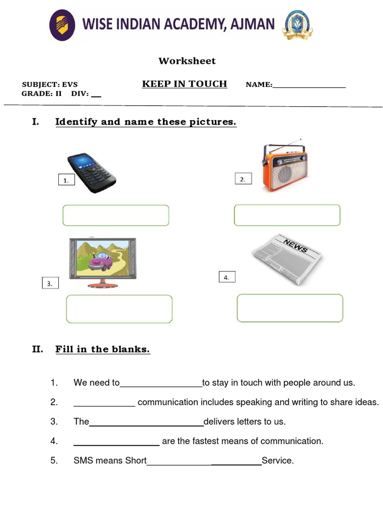 G2 Keep in Touch-WORKSHEET | PDF