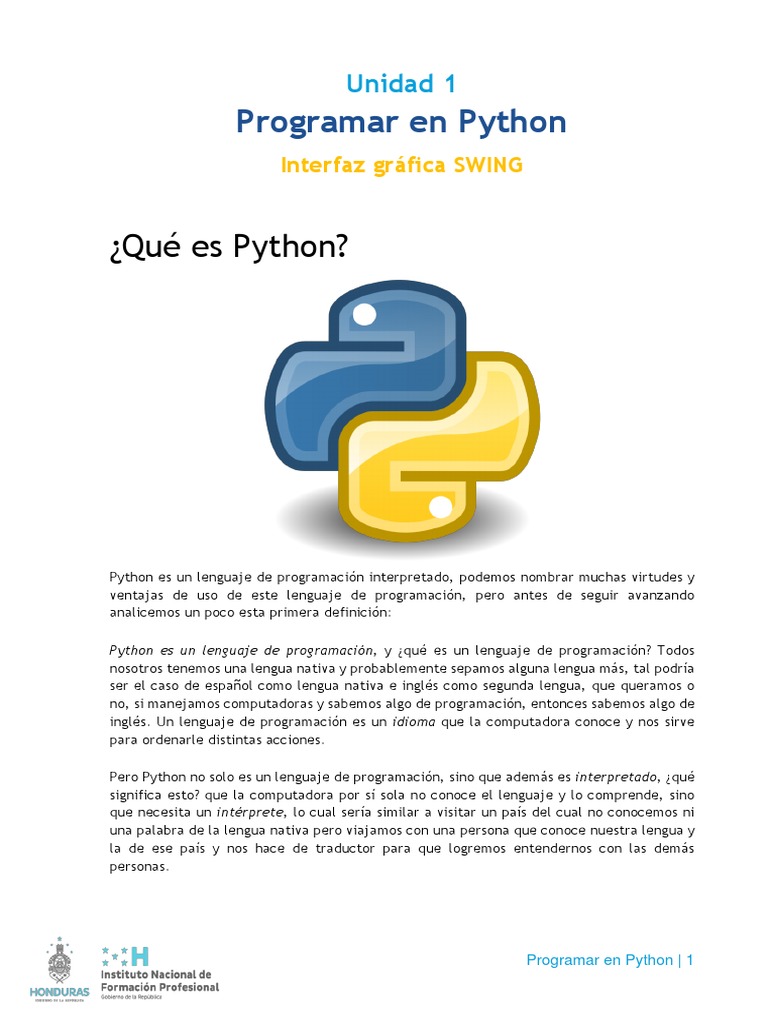 Unidad 1 - Qué Es Python | PDF | Lenguaje de programación | Python ...