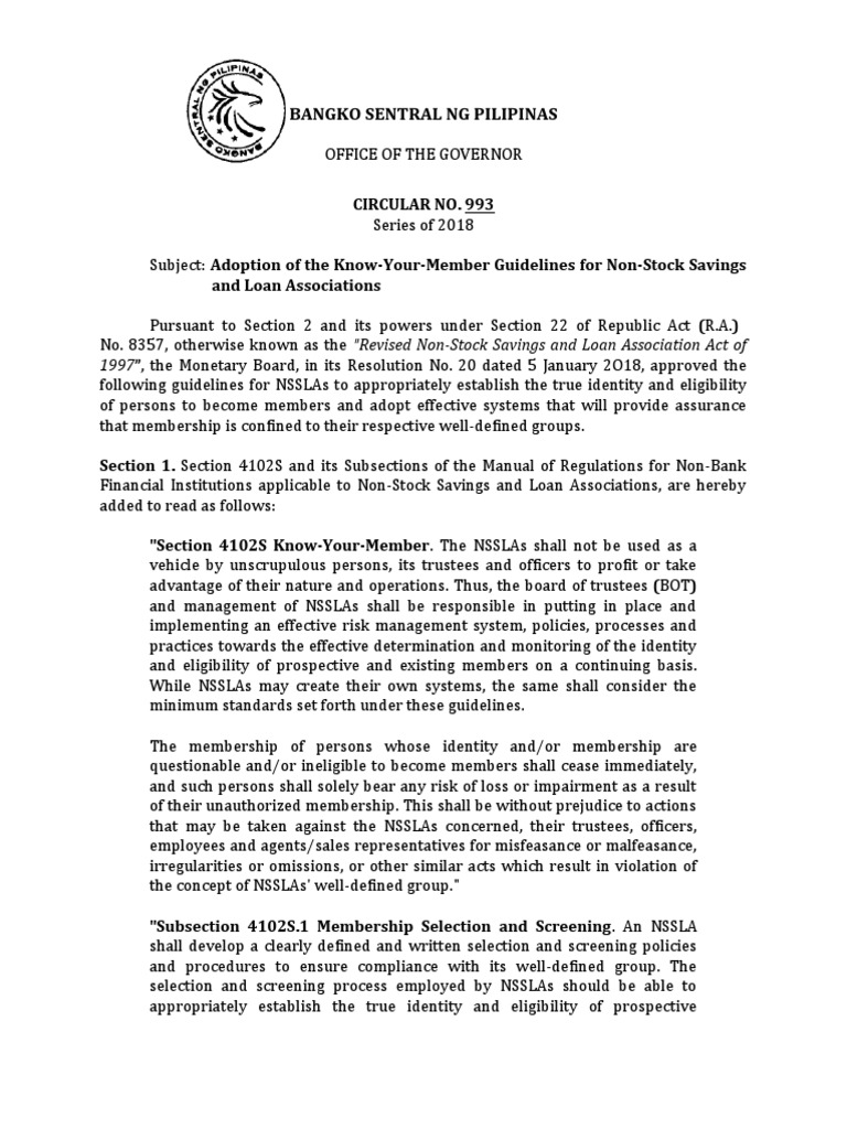 BSP Circular 993 | PDF | Identity Document | Justice