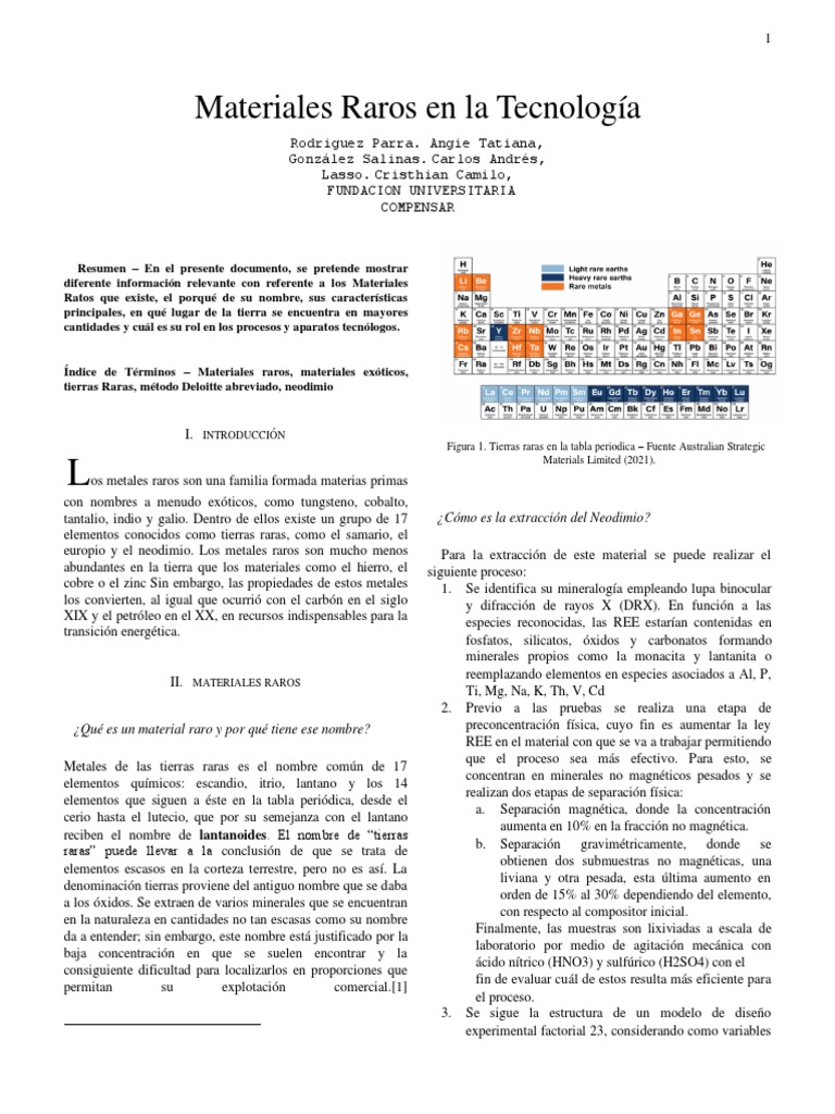 Materiales Raros IEEE | PDF | Materiales | Rieles