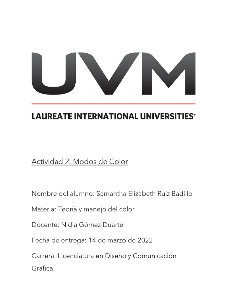 Actividad 2 Modos de Color (Teoria y Manejo Del Color) | PDF | Color ...
