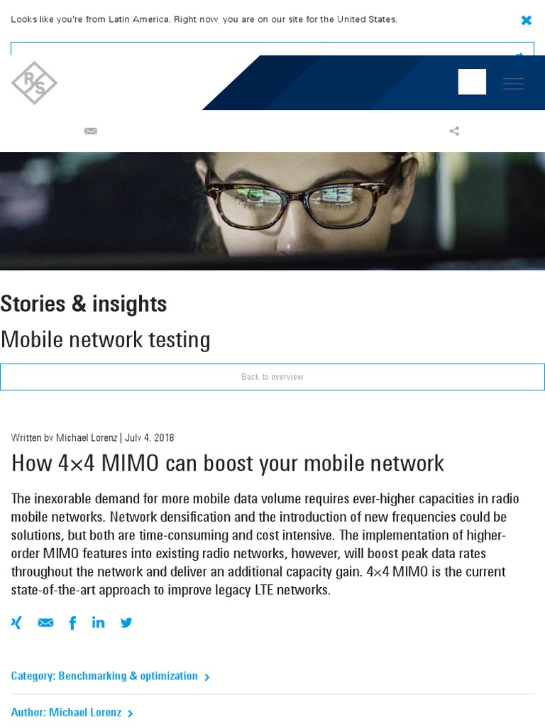 (4T4R) - How 4×4 MIMO Can Boost Your Mobile Network - Rohde & Schwarz | PDF | Mimo | Antenna (Radio)