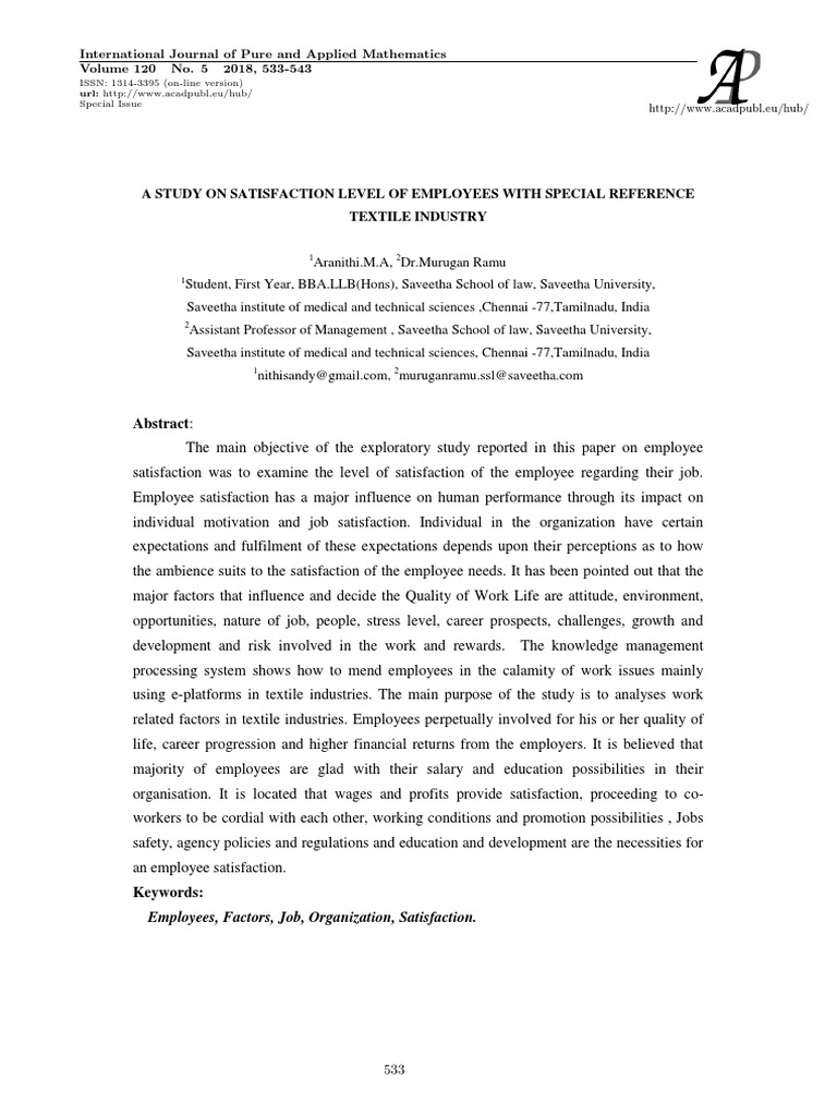 Research Papers | PDF | Job Satisfaction | Employment