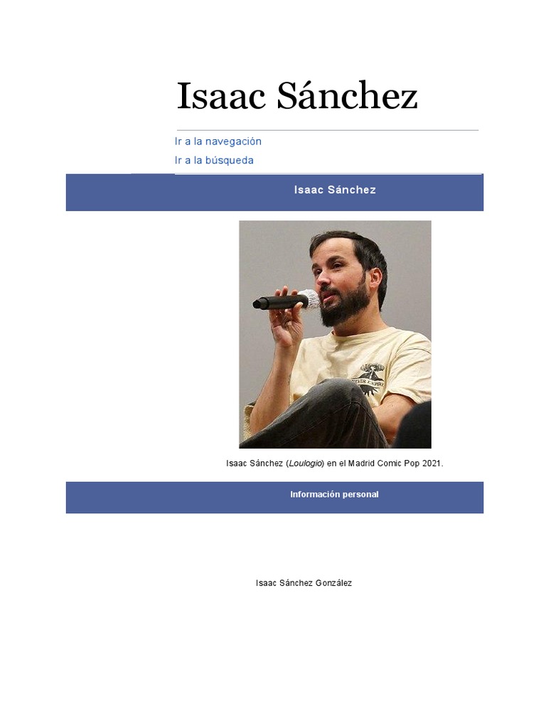Isaac Sánchez | PDF | Youtube | Wikipedia