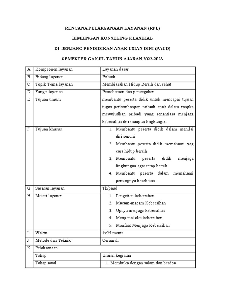 Bimbingan Kebersihan PAUD | PDF | Karier & Perkembangan | Kesehatan Holistik