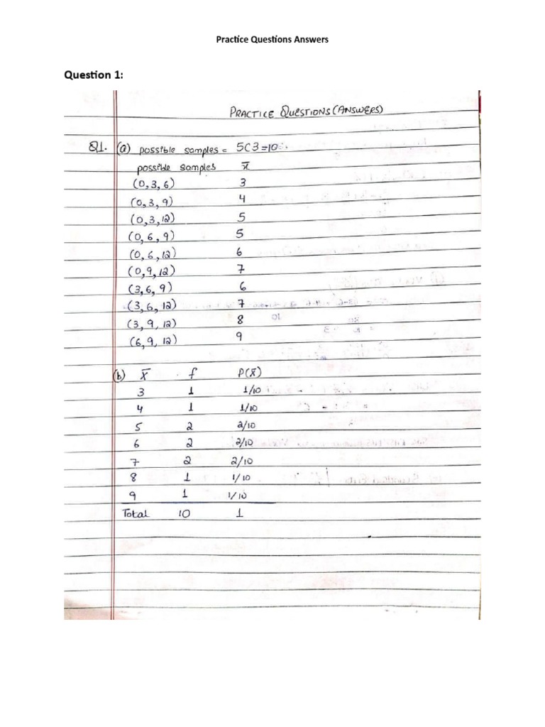 Practice Questions Answers | PDF | Standard Score