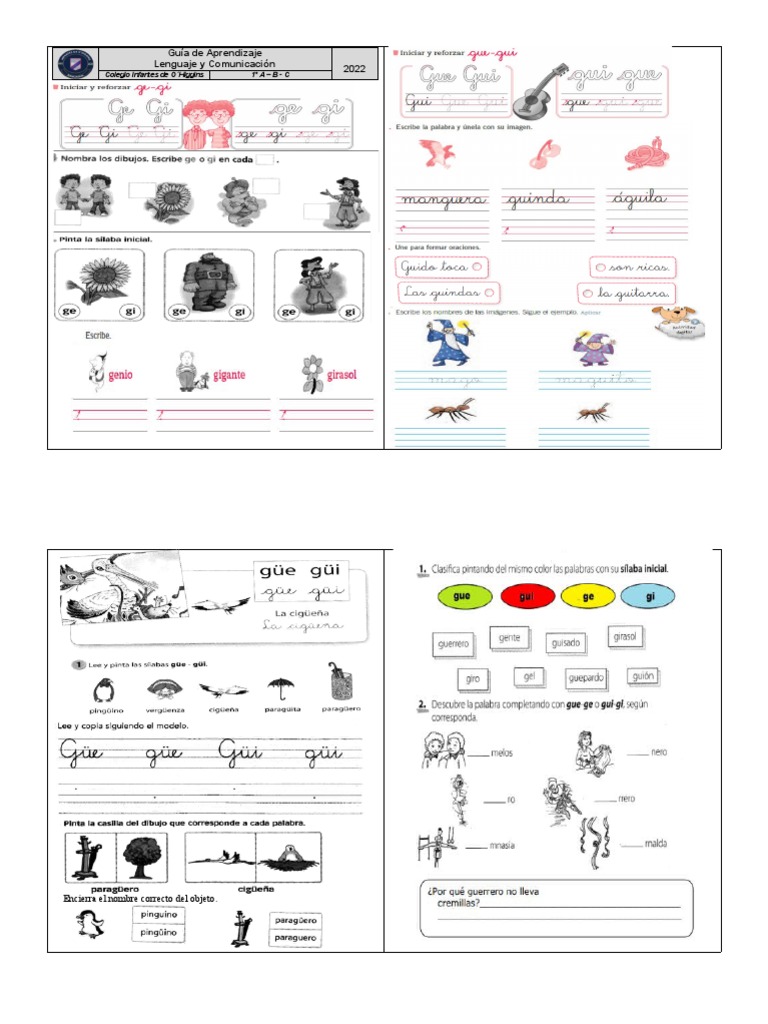 Guía Gue, Gui, Ge, Gi, Güe. Güi | PDF