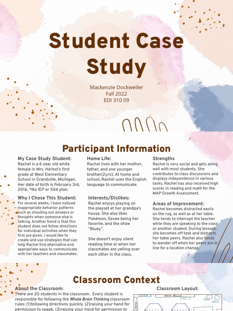Edi 310 Student Case Study | PDF | Classroom | Teachers
