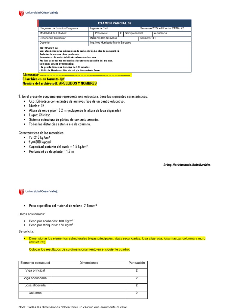Practica 02 UCV 2022 II Sísmica | PDF | Prueba (evaluación)