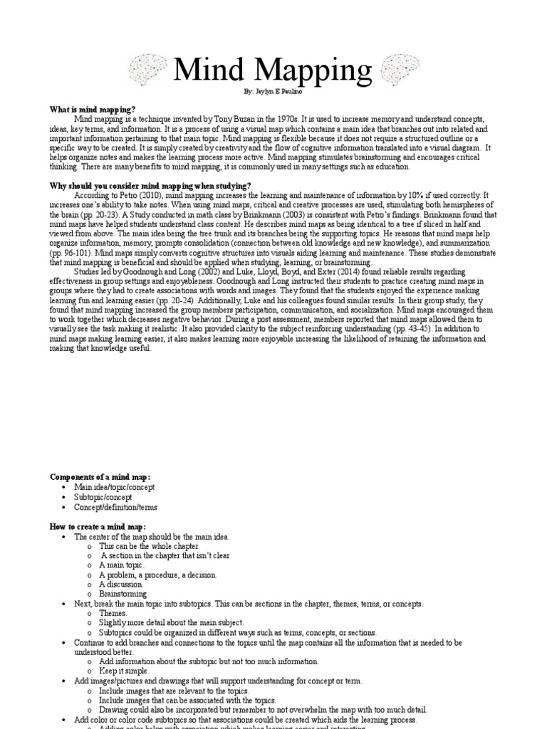 Mind Mapping Technique Explained | PDF | Mind | Mental Processes