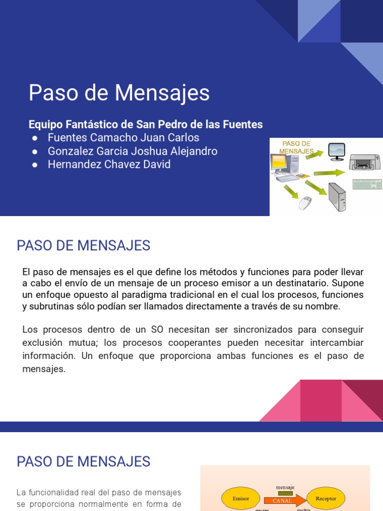 Paso de Mensajes | PDF | Paso de mensajes | Arquitectura de Computadores