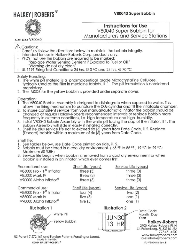 Halkey Roberts Bobbin Information | PDF
