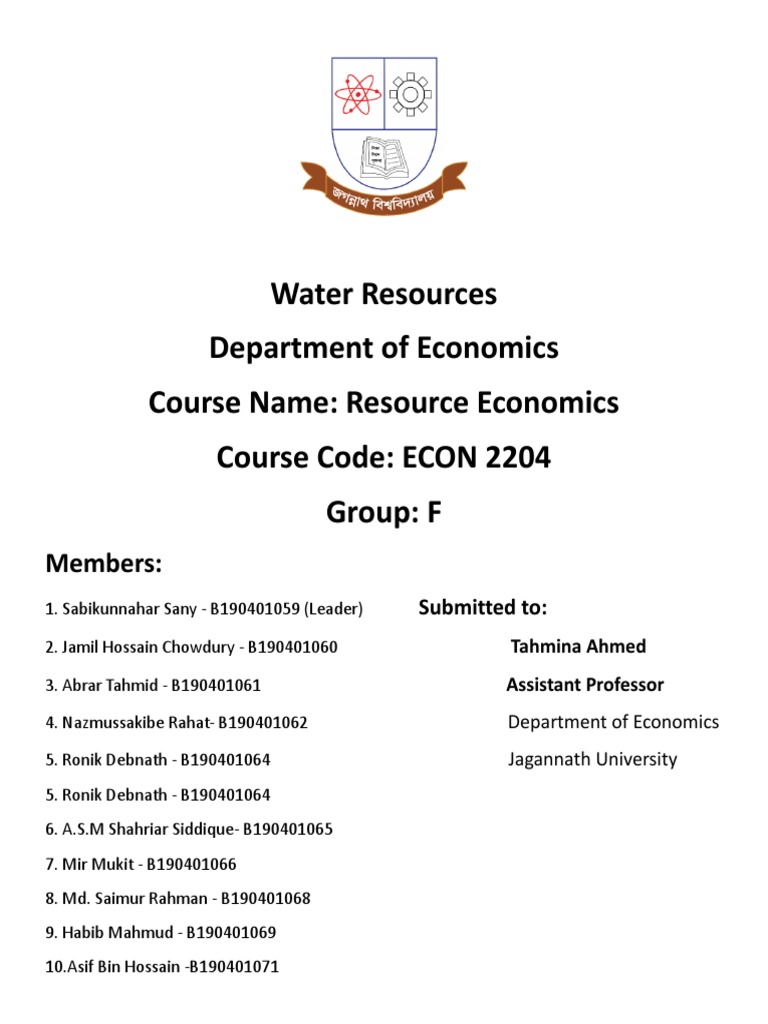 Water Resources, Group F | PDF | Groundwater | Fresh Water