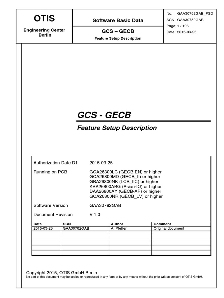 Feature Setup Description | PDF | Elevator | Timer