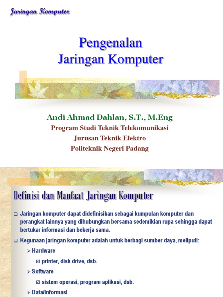 Pengenalan Jaringan Komputer | PDF | Metode & Bahan Ajar | Komputer