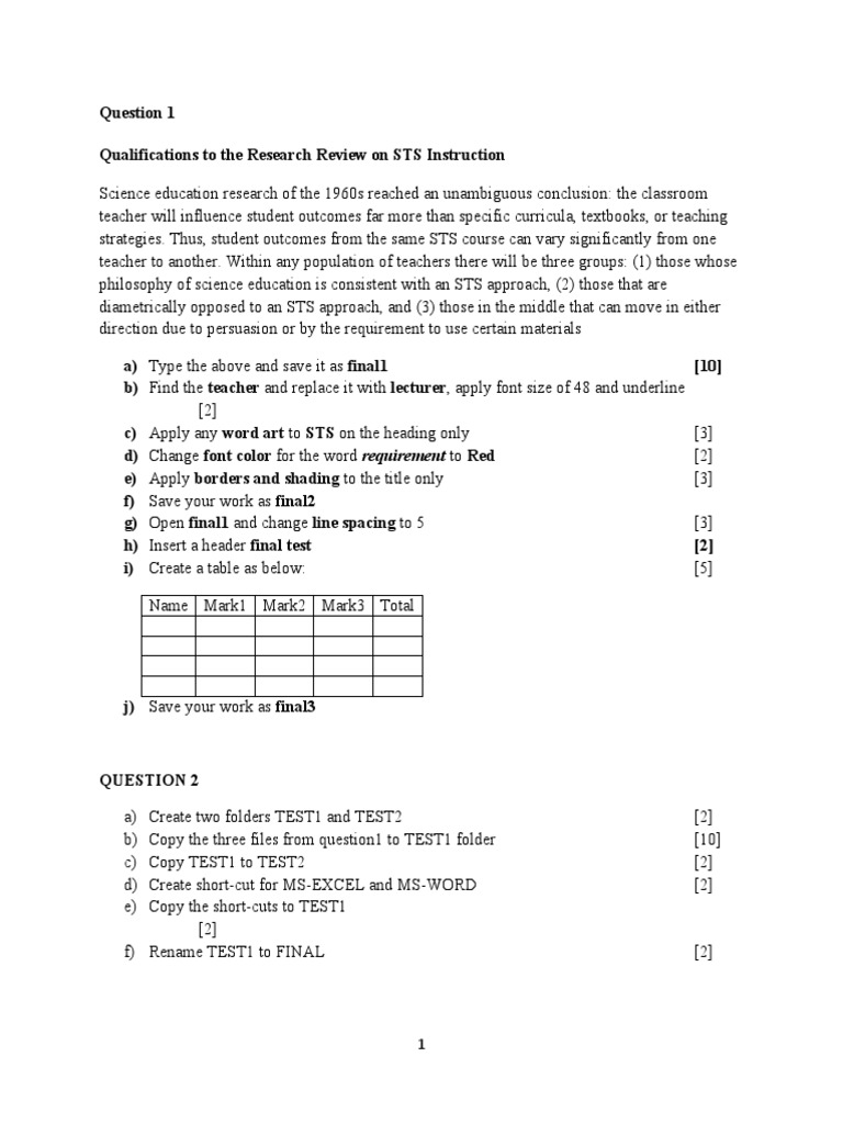 Practical 4 | PDF | Teachers | Science Education