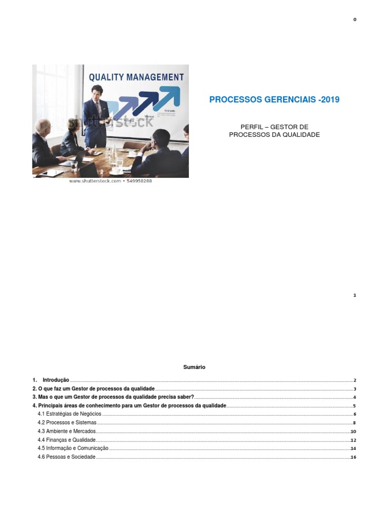 E-Book - Processos Gerenciais - PERFIL Gestor de PROCESSOS DA QUALIDADE | PDF | Contabilidade ...