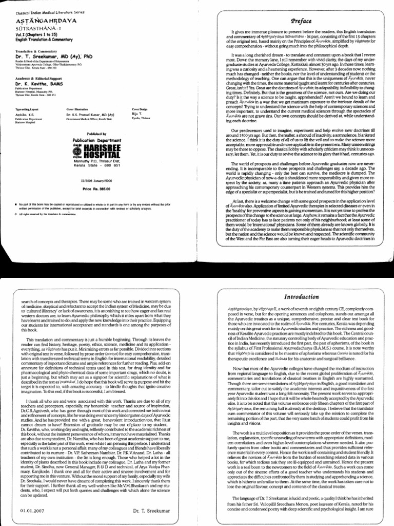 Ashtang Hriday Tshree | PDF