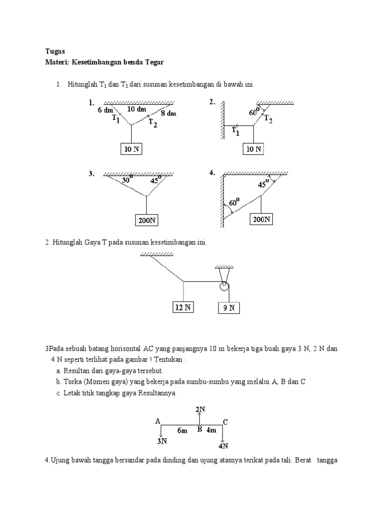 Soal Kesetimbangan Benda Tegar | PDF
