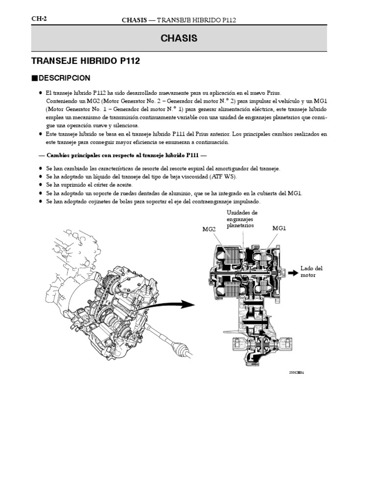Chasis: Transeje Hibrido P112 | PDF | Engranaje | Vehículo híbrido