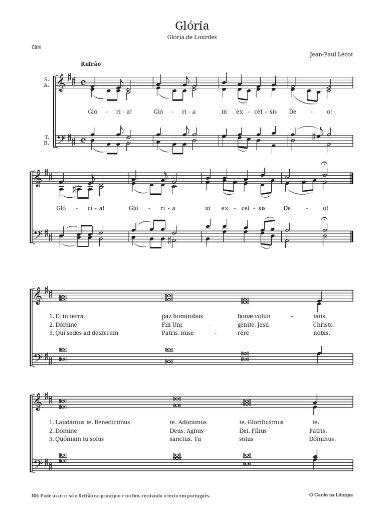 Glória - J. P. Lécot | PDF | Christian Worship And Liturgy