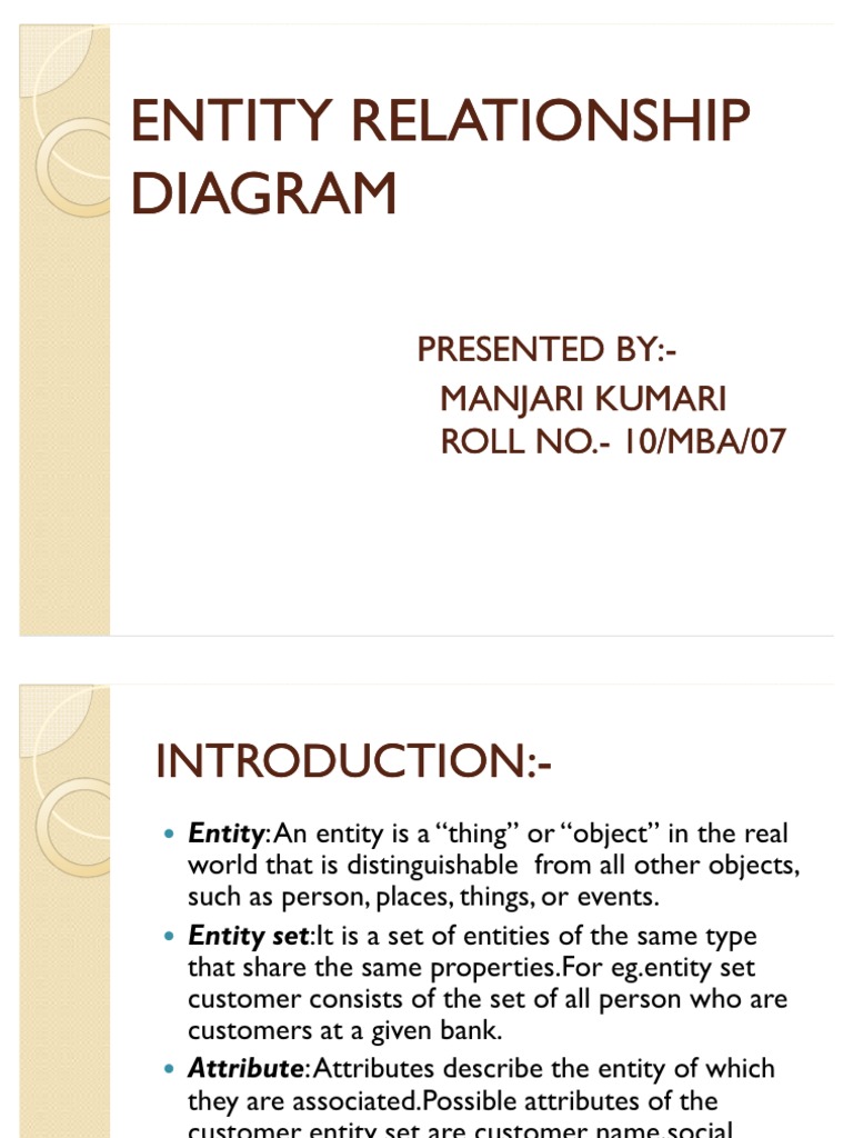 Entity Relationship Diagram | PDF